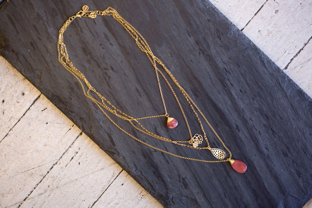 4 Layered Delicate Drop Necklace – Aaraa Accessories